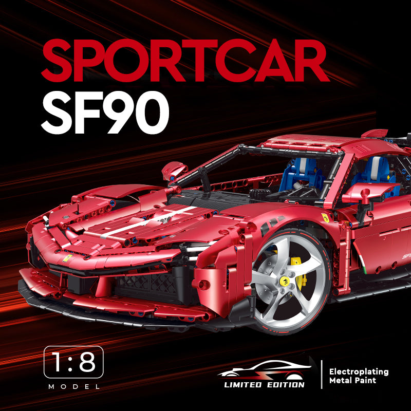 1: 8 Ferrari SF90 Sportcar Building Sets with Remote Control, Electric ...