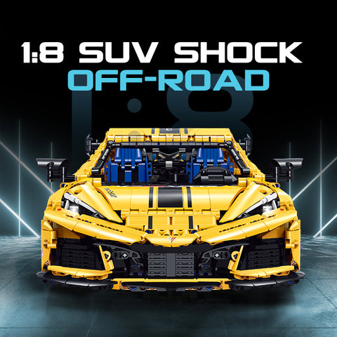 1: 8 Corvette C8 Supercar Building Sets with Remote Control, Electric ...