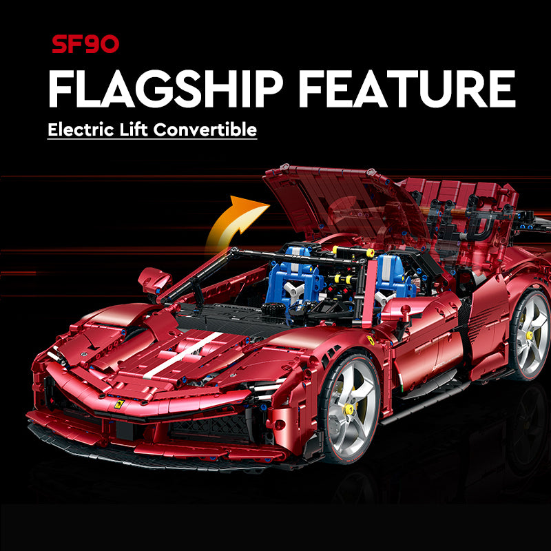 1: 8 Ferrari SF90 Sportcar Building Sets with Remote Control, Electric ...