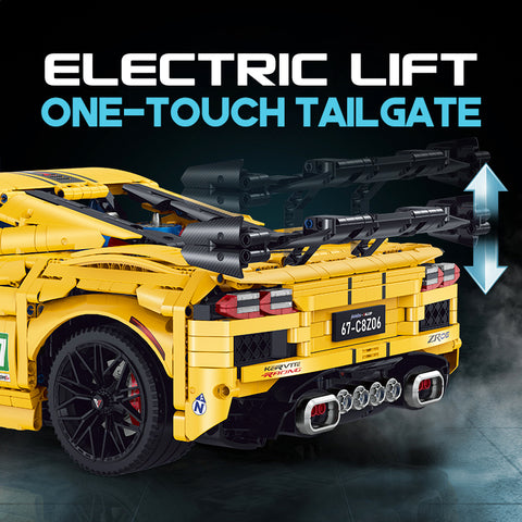 1: 8 Corvette C8 Supercar Building Sets with Remote Control, Electric ...